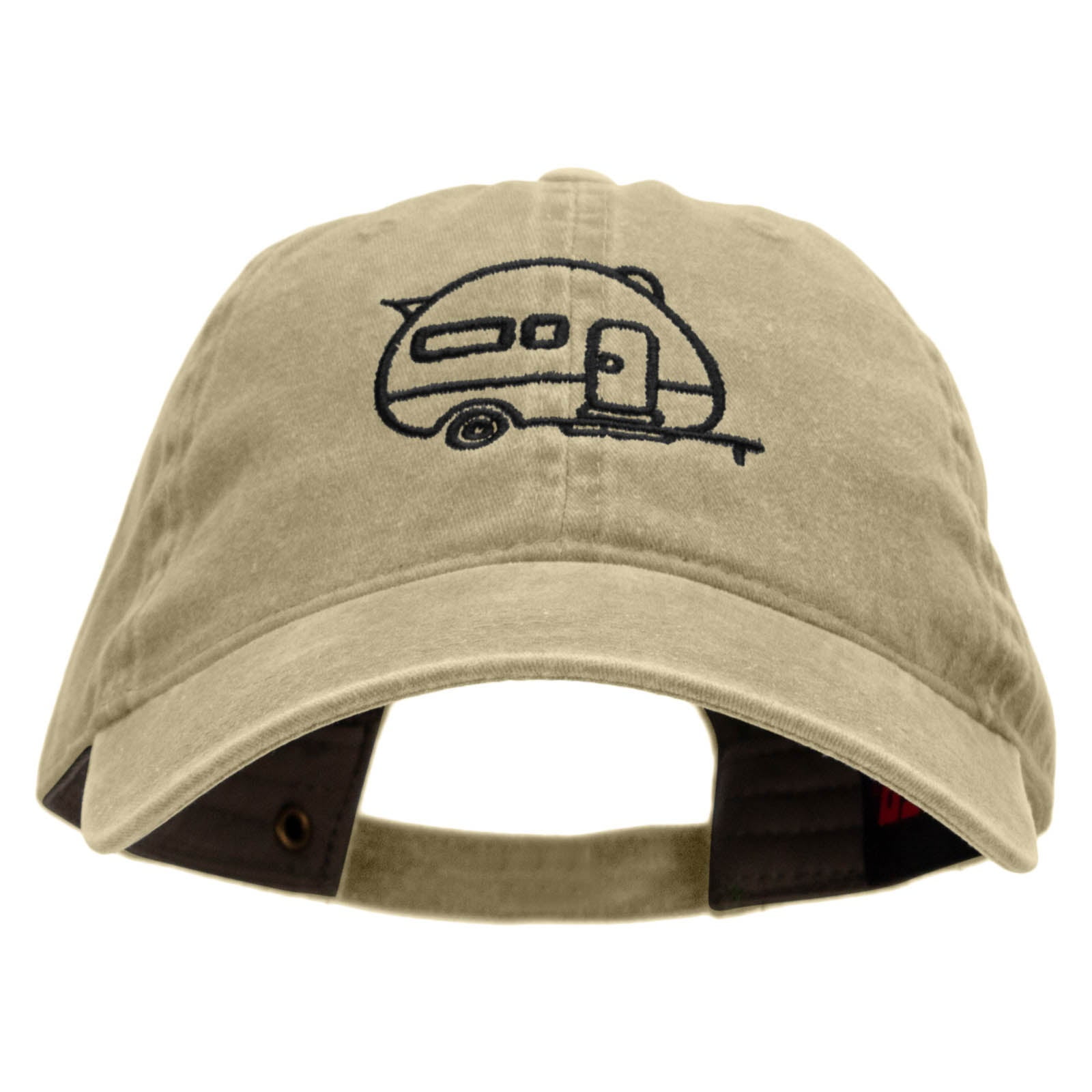 RV Camper Embroidered Washed Cotton Brass Buckle Cap - Khaki OSFM ...
