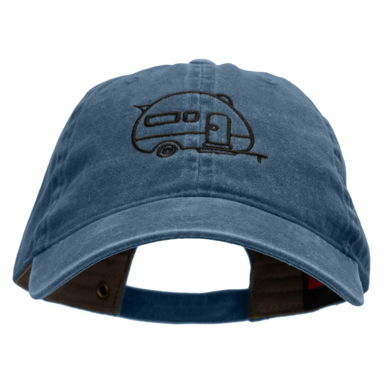 RV Camper Embroidered Washed Cotton Brass Buckle Cap - Navy OSFM ...
