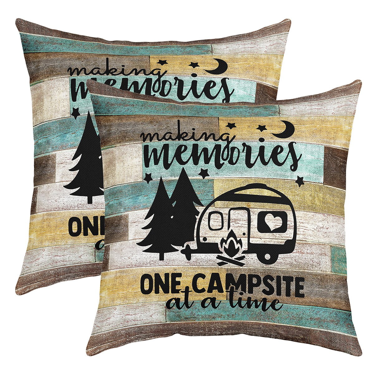 RV Camper Pillow Covers,Camping Throw Pillow Covers Camping Decor,RV ...