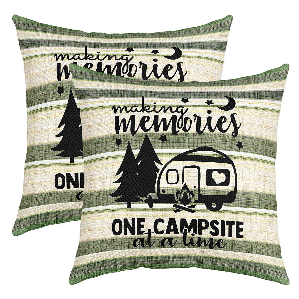 RV Camper Pillow Covers,Camping Throw Pillow Covers Camping RV Travel ...