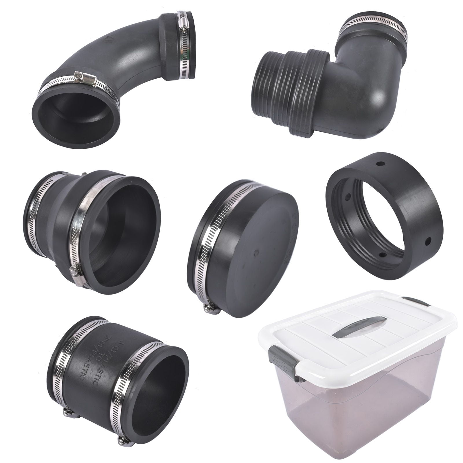 RV Camper Sewer Waste Plumbing Kit - Universal Connection Adapter ...