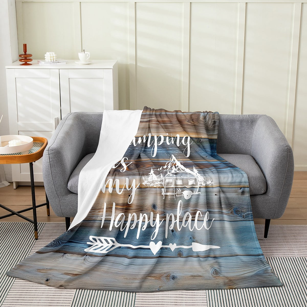 RV Camper Throw Blanket,Camping Fleece Blanket Camping Decor,RV Travel ...