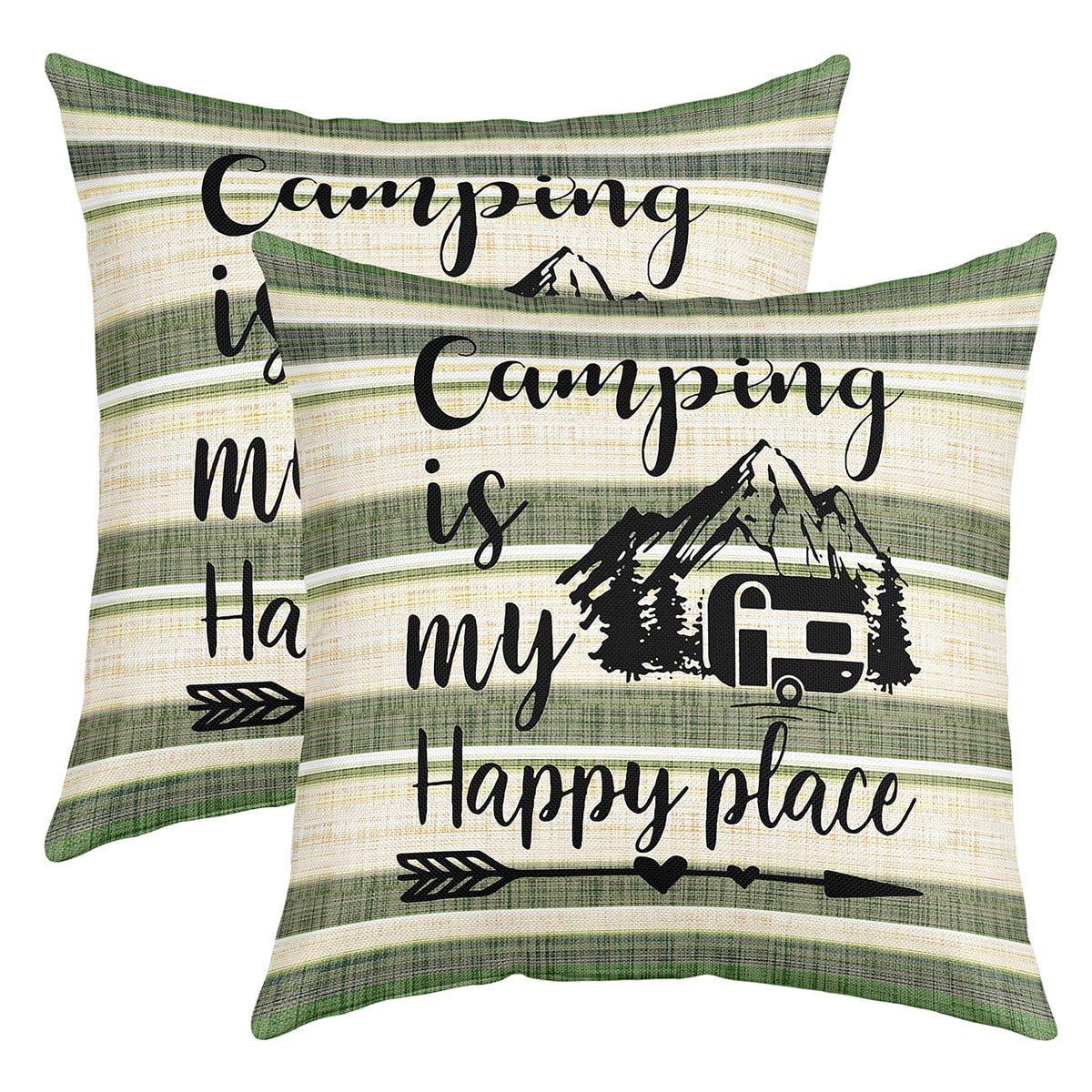 RV Camper Throw Pillow Covers,Camping Pillow Covers Camping Decor,RV ...