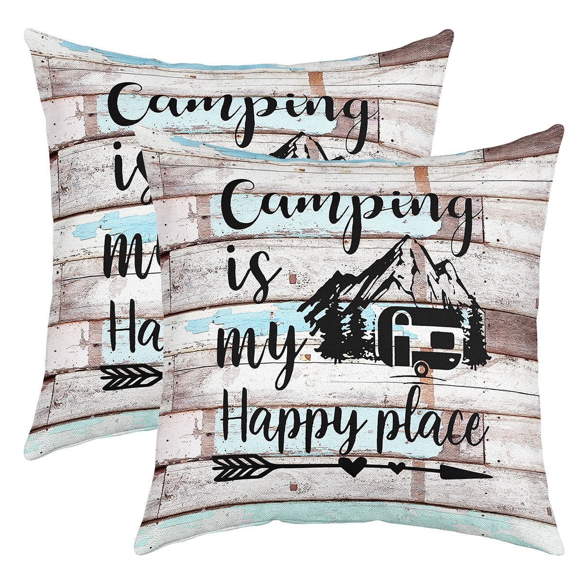 RV Camper Throw Pillow Covers,Camping Pillow Covers Camping Decor,RV ...