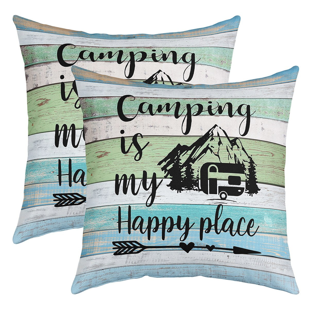 RV Camper Throw Pillow Covers,Camping Pillow Covers Camping Decor,RV ...