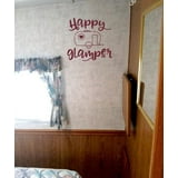 RV Camper Wall Art Decor Happy Glamper Vintage Vinyl Decals Sticker ...