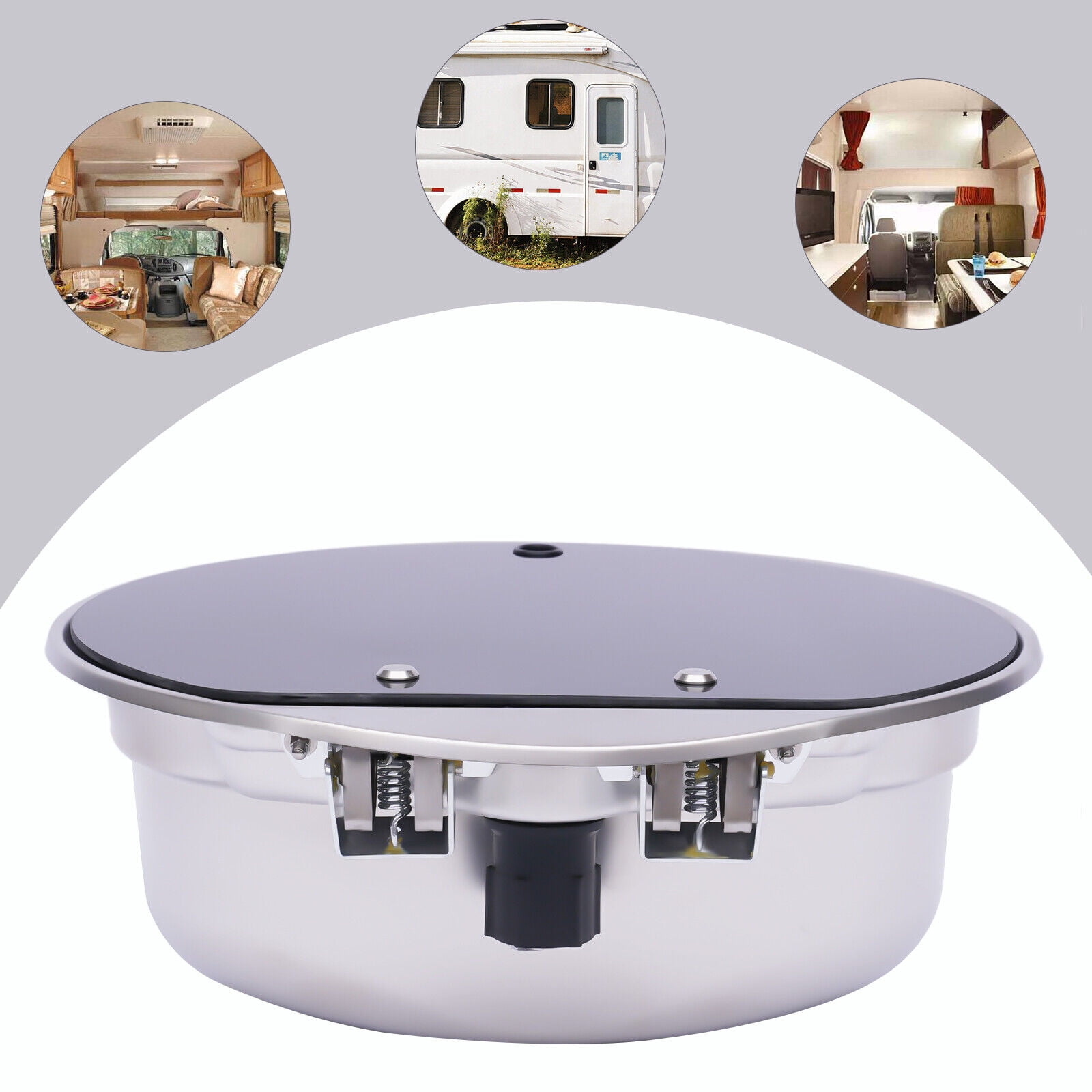 RV Caravan Camper Round Sink Stainless Steel Hand Wash Round Basin w ...
