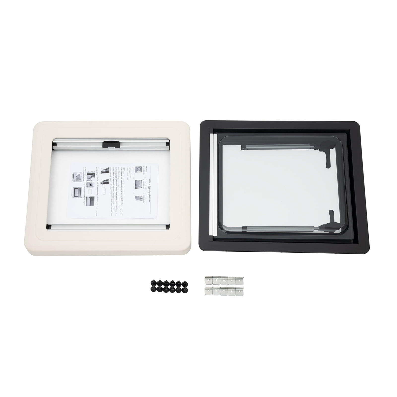 RV Caravan Hinged Window, Adjustable Angle, Sun Shade & Insect Screen ...