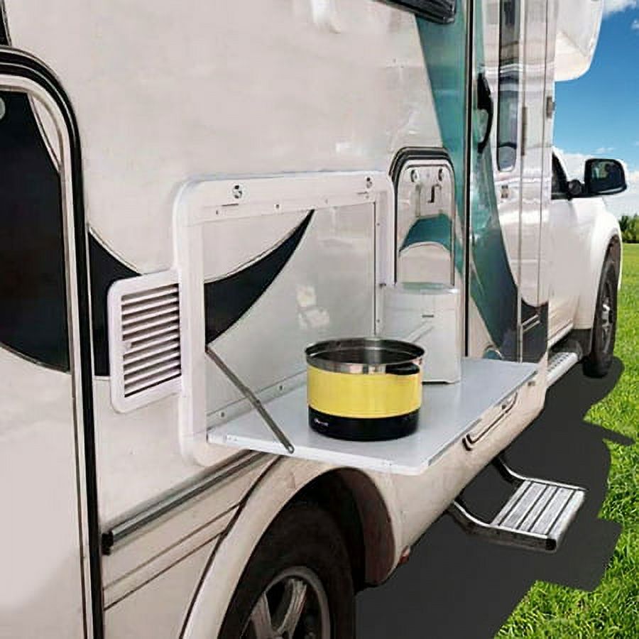 RV Caravan Picnic Folding External Table White Aluminum 800x450mm Wall ...