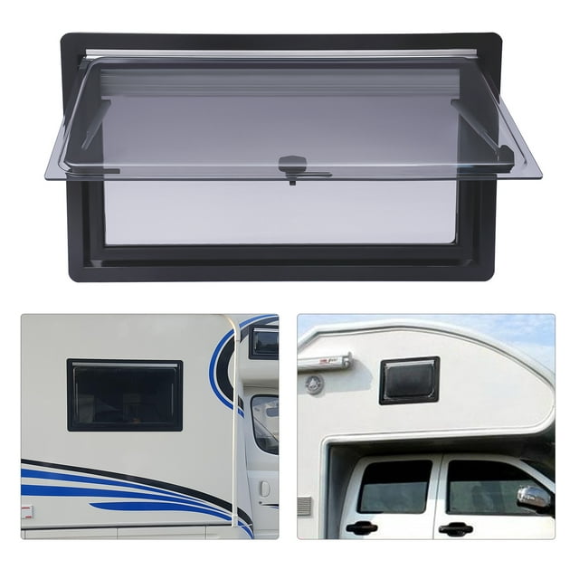 RV Caravan Van Hinged Push Out Window RV Caravan Hinged External Push Window Ventilation Hatch ...