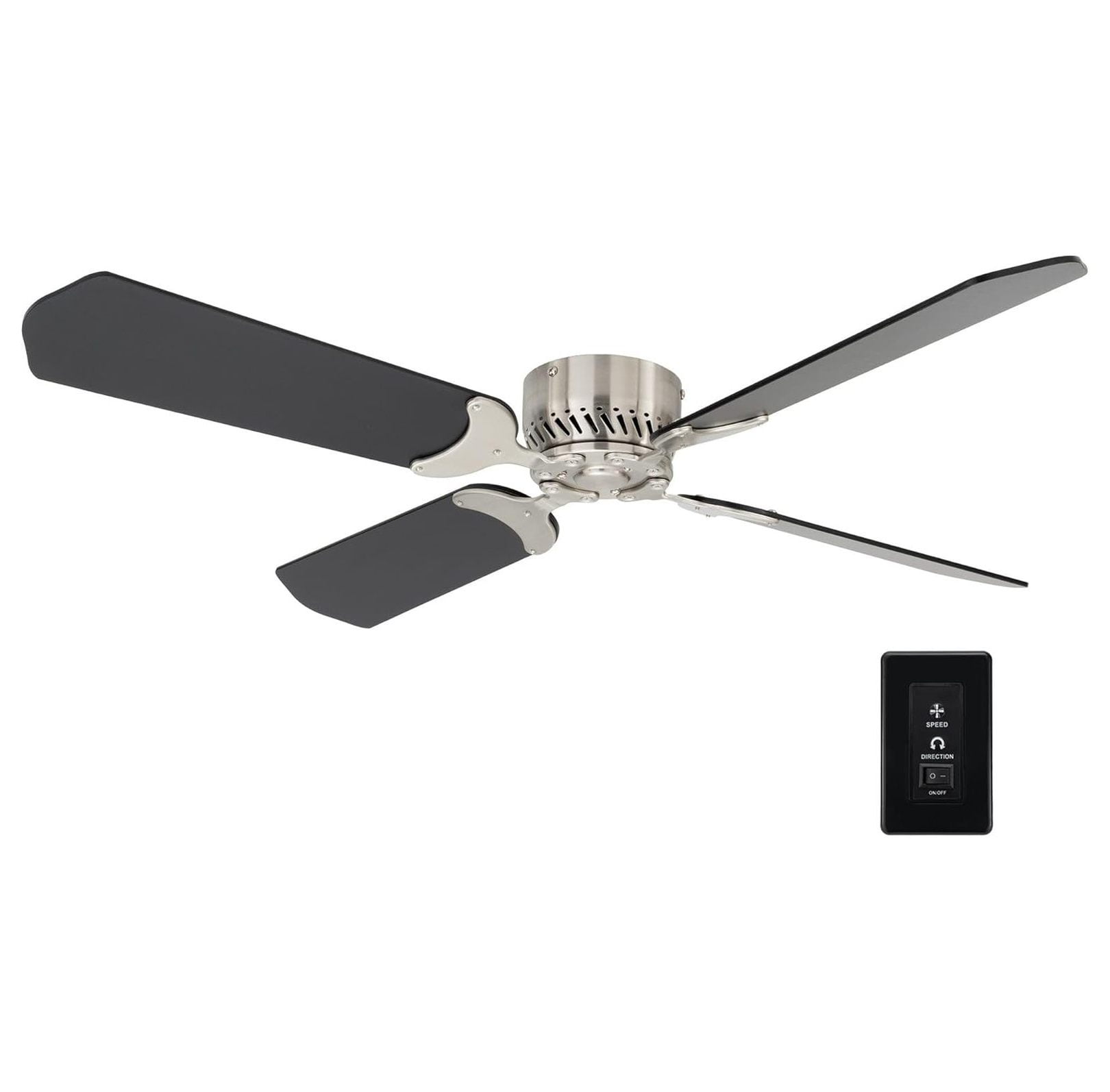 RV Ceiling Fan | 12V | 42" Brushed Finish | 4 Blades | Includes Switch ...