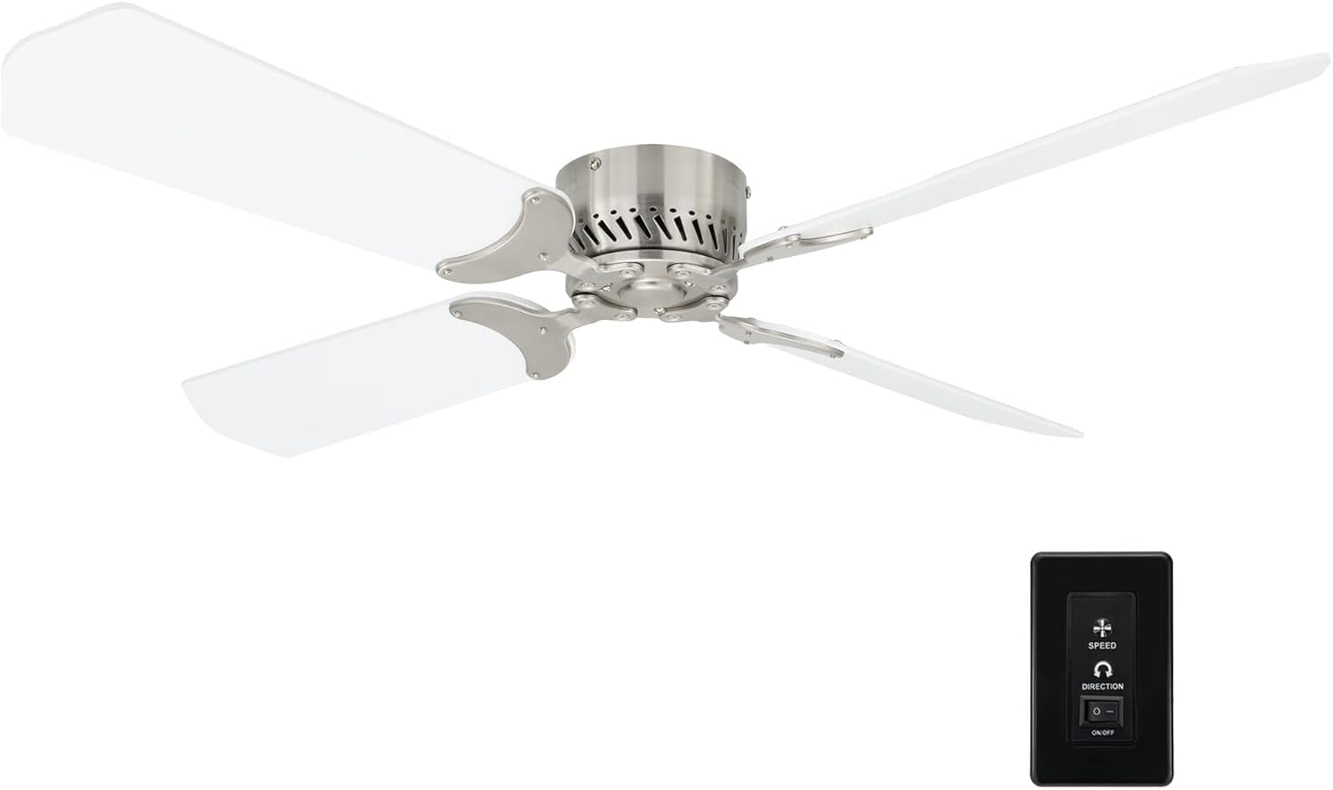 RV Ceiling Fan | 12V | 42" Brushed Nickel Finish | 4 Blades | Includes ...