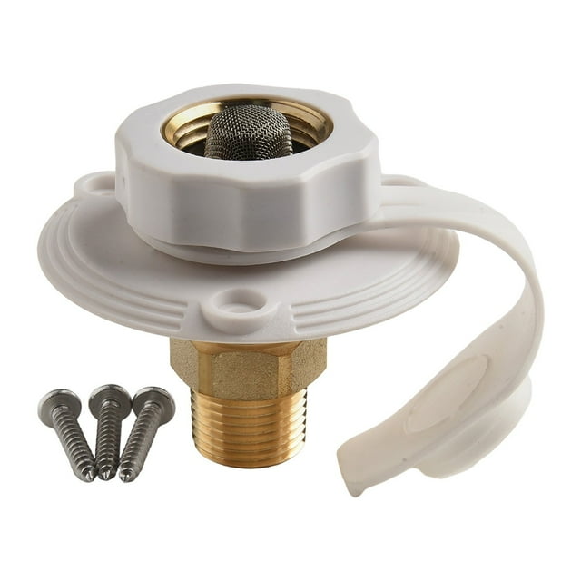 Rv City Water Inlet With Check Valve Flange Hose Connector Connection ...