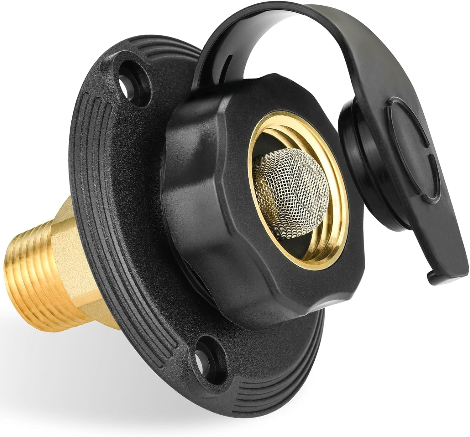 RV City Water Inlet with Brass Check Valve, Fresh Water Fill Flange for ...