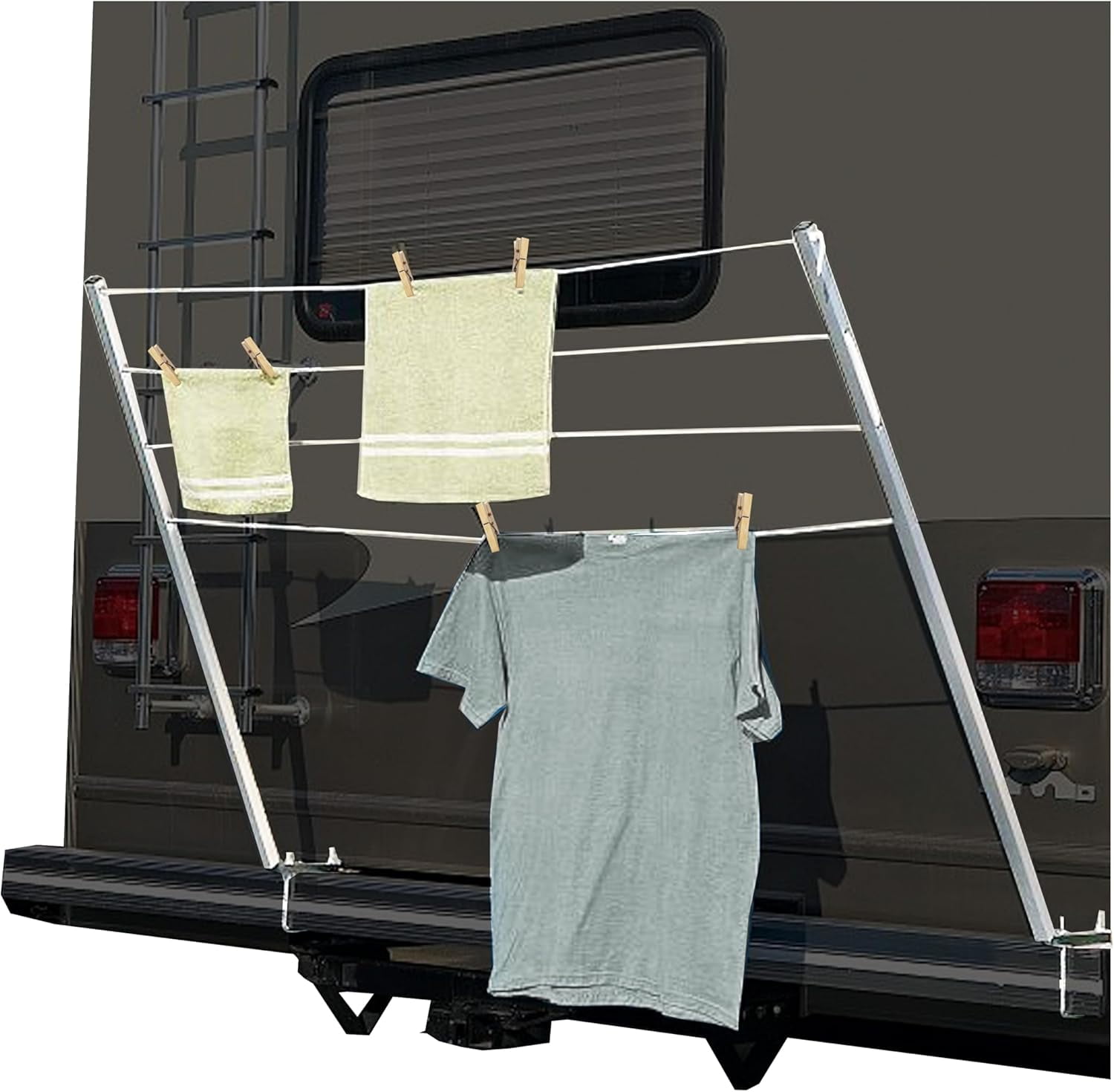 RV Clothes Drying Rack Bumper-Mounted Clothesline Compatible with 4 ...