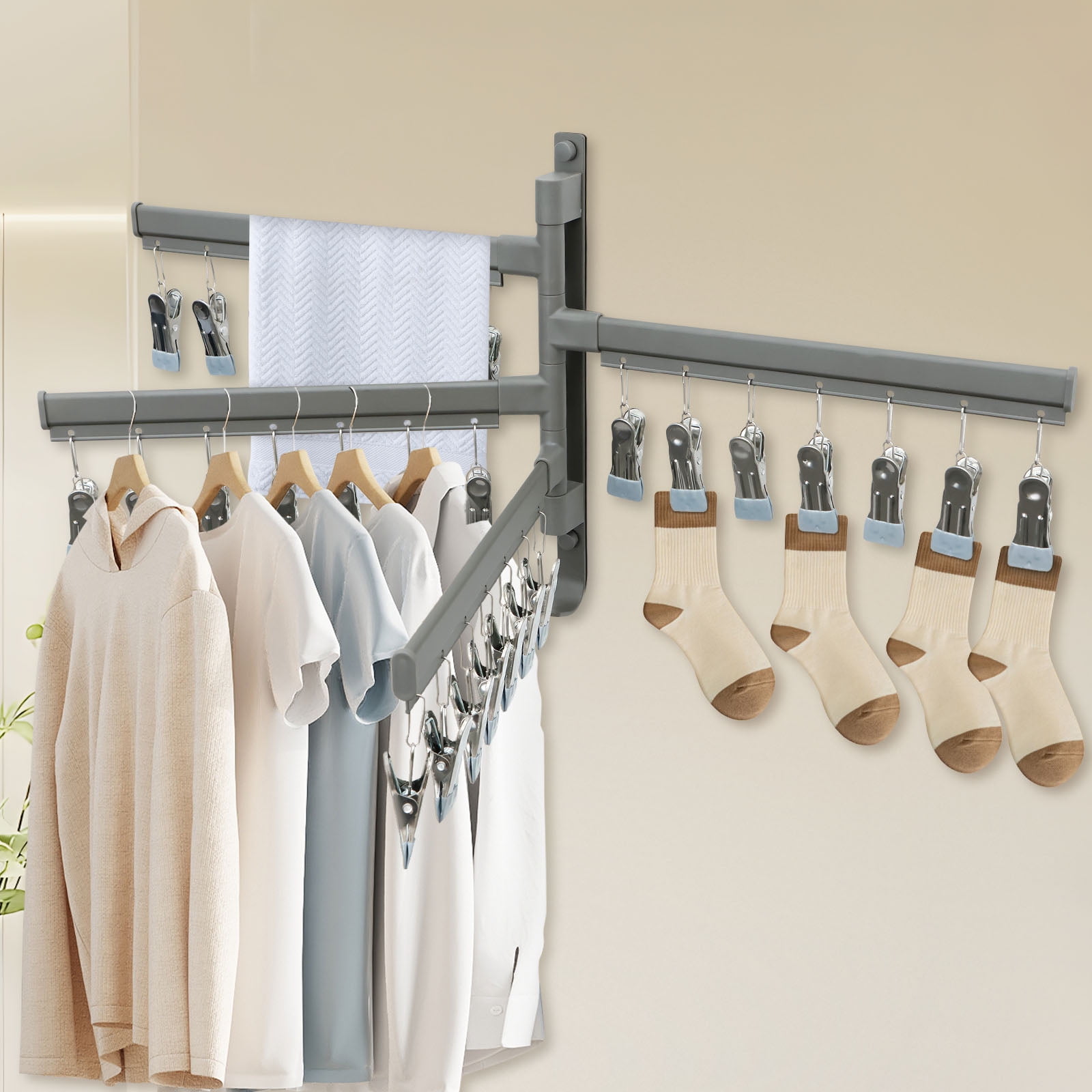 RV Clothes Drying Rack Space Saving Drying Hanger Drying Rack Wall ...