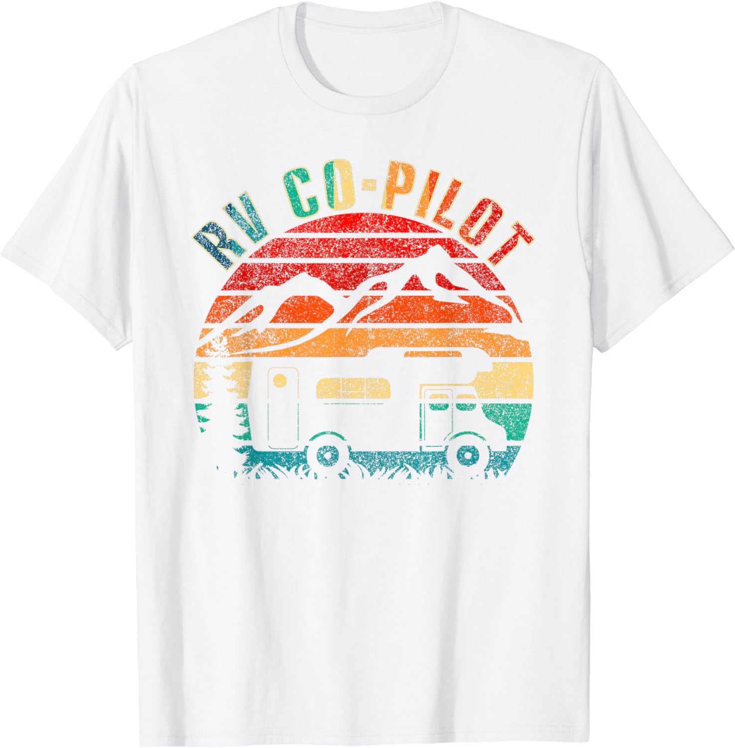 RV Co-Pilot Camping Funny Vintage Motorhome Travel Vacation T-Shirt ...