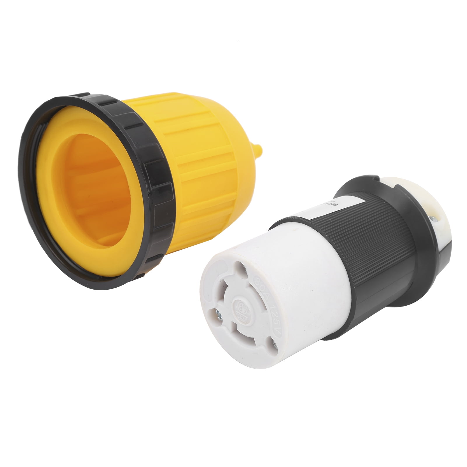 RV Cord Connector Locking Plug W/Cover Ring Power Socket 30Amp for ...