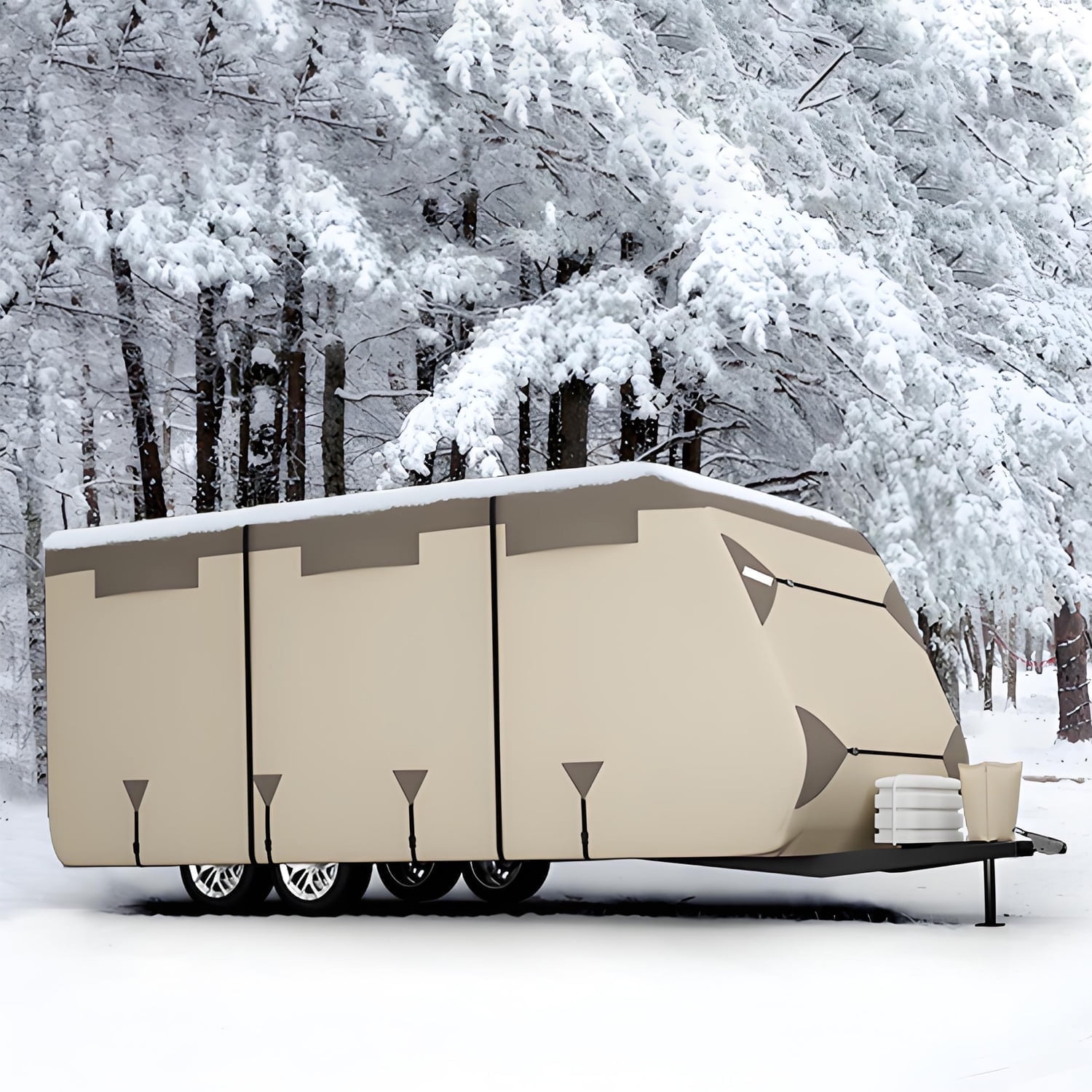 RV Cover 14'-16' Travel Trailer Cover for 7 Layers Top Waterproof ...