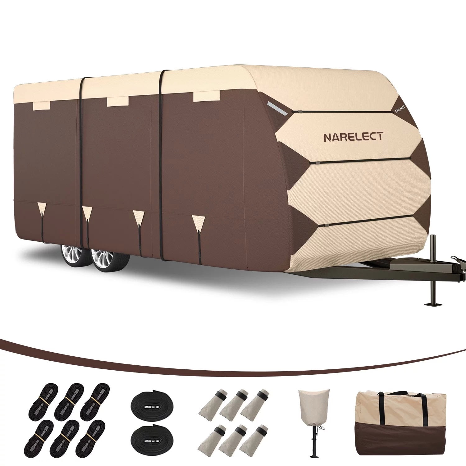 RV Cover 23'-24' Travel Trailer Cover 7 Layers Camper Cover Waterproof Ripstop Anti-UV with ...