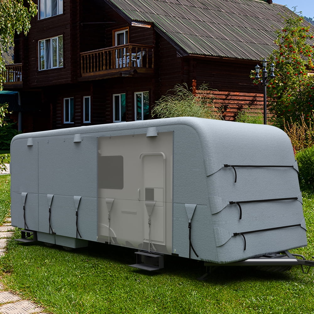 RV Cover, Travel Trailer RV Cover, 7 Layers Camper Cover with Rolled-up ...