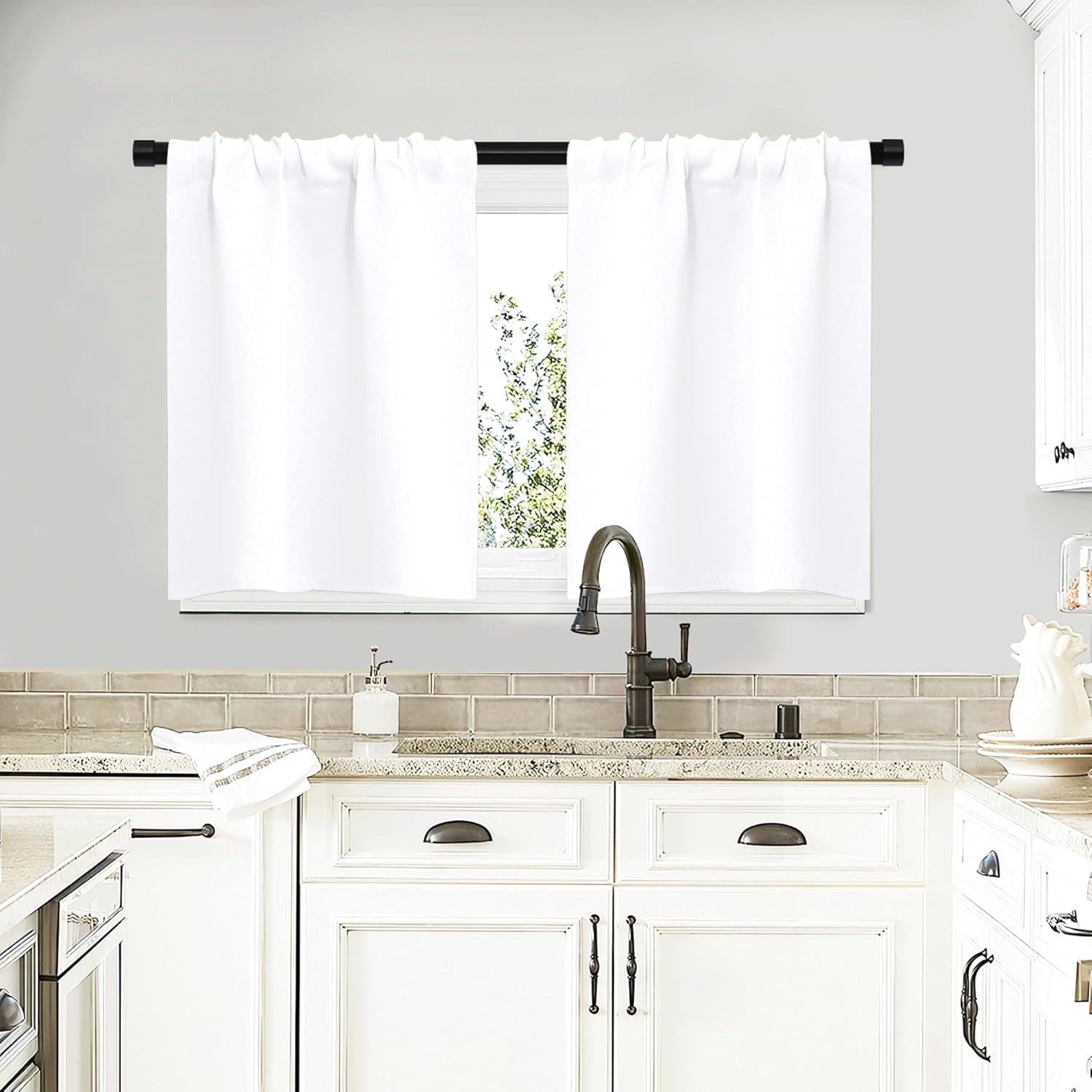 RV Curtains for Camper Windows, White Curtains for Kitchen Window, Home ...