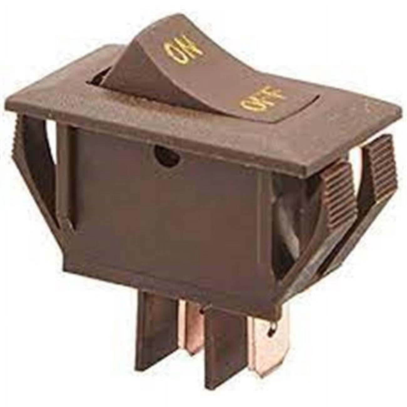 RV Designer 0.55 x 1.12 in. 10A On, Off SPST Cut-out Brown Rocker ...
