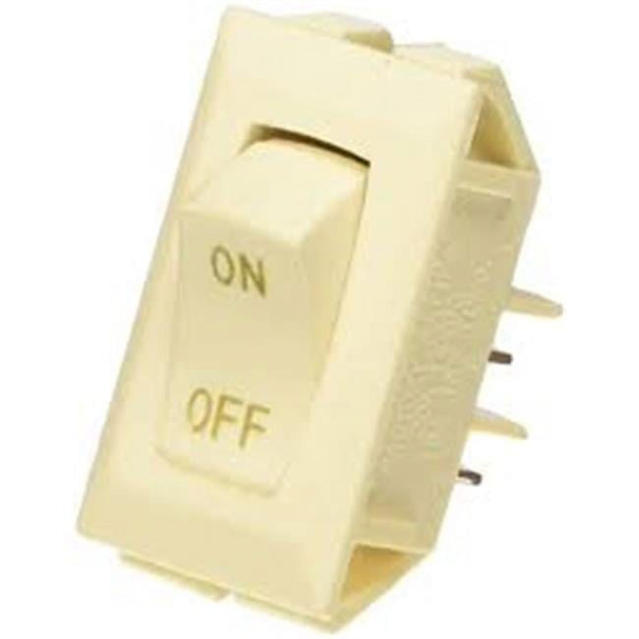 RV Designer 0.55 x 1.12 in. 10A On, Off SPST Cut-out Ivory Rocker ...