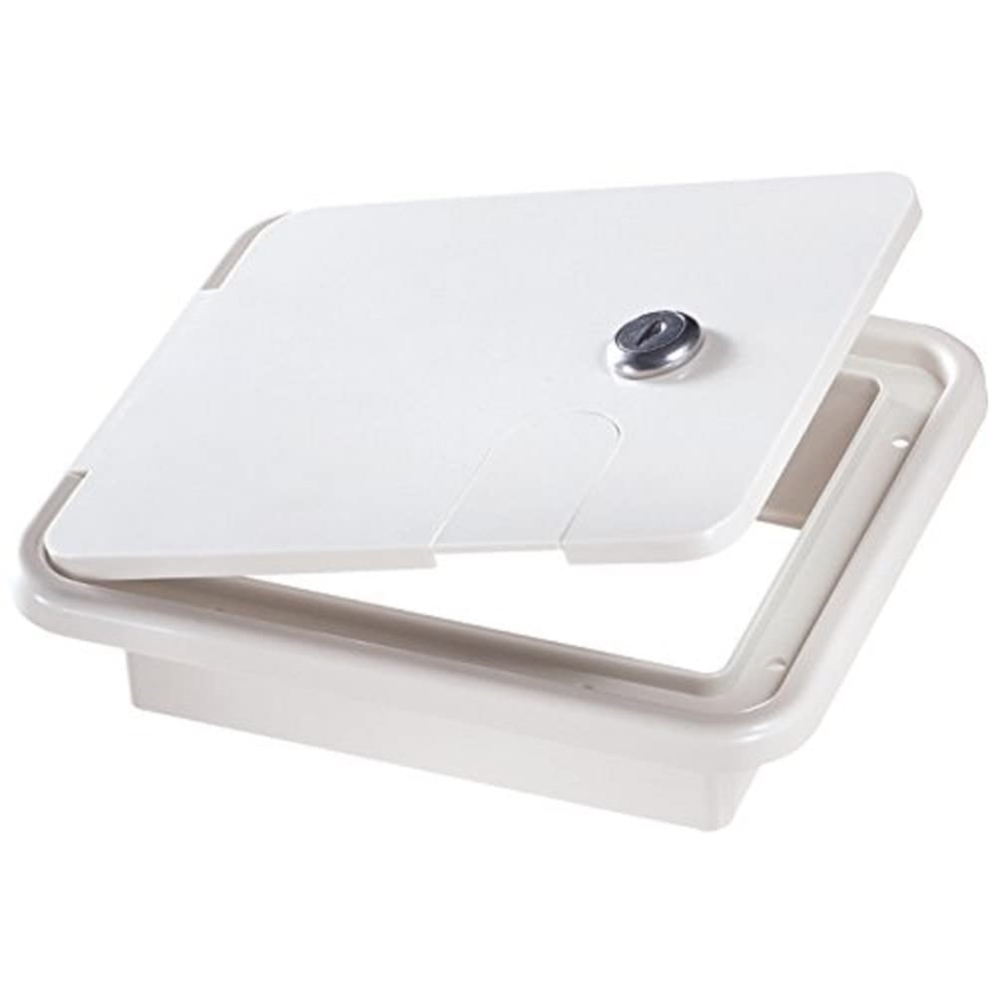 RV Designer B150 White Rectangular Locking RV Cable Hatch - 7.6" x 6.5 ...