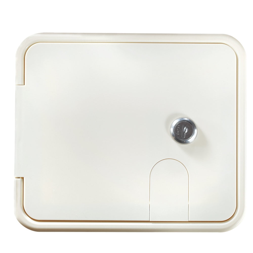 RV Designer B150 White Rectangular Locking RV Cable Hatch - 7.6" x 6.5 ...