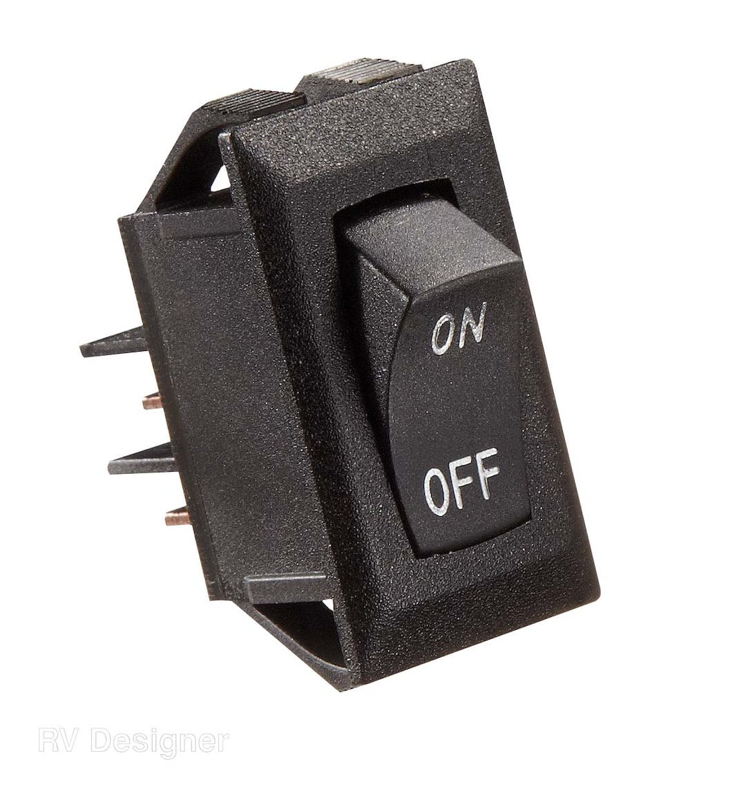 RV Designer Collection S269 Black 10 Amp Rocker Switch - Walmart.com