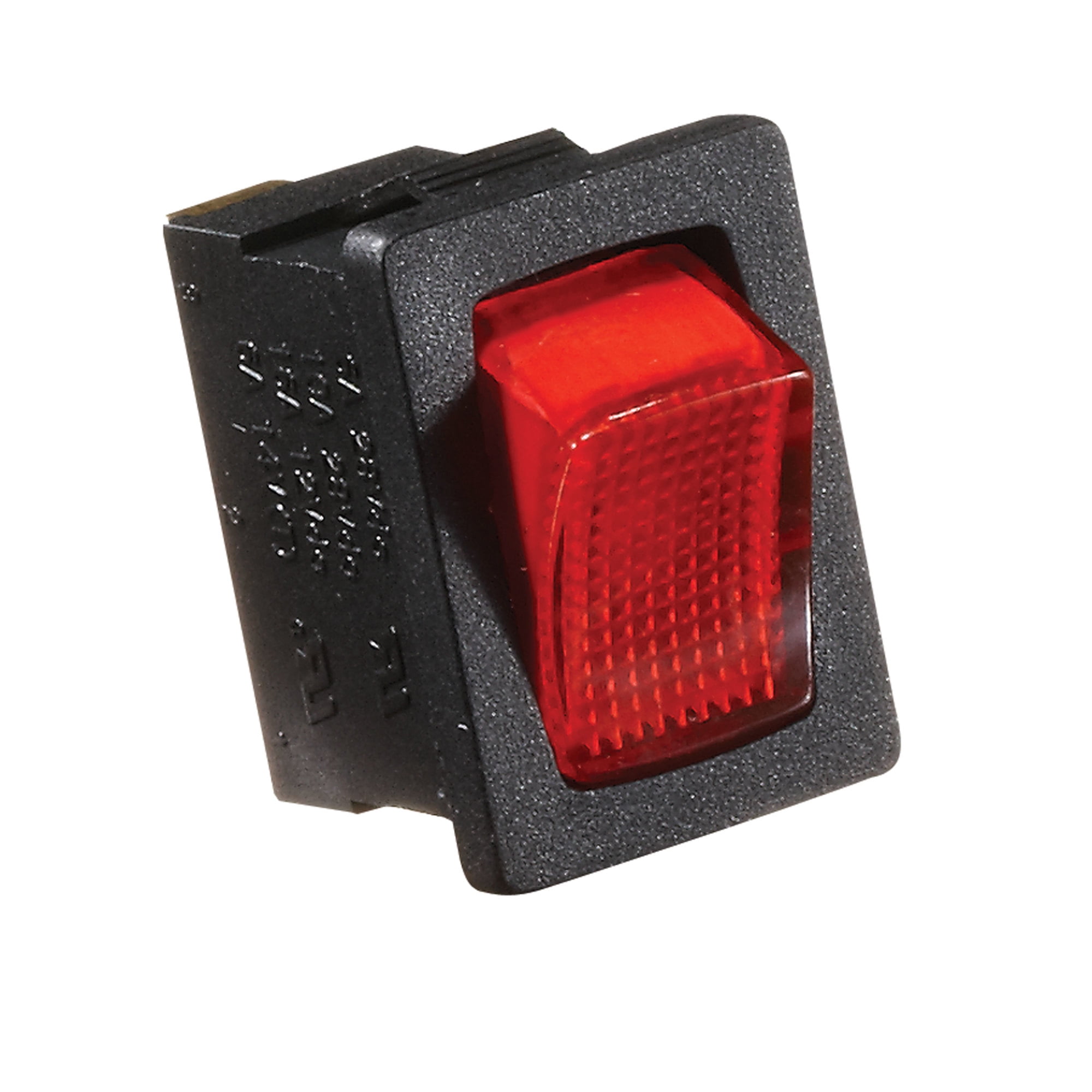 RV Designer S481 DC Rocker Switch 20 Amp - Black/Red, Illuminated On ...