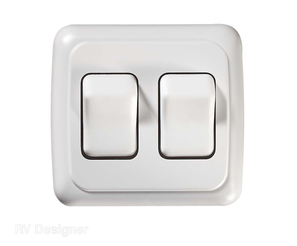 RV Designer S533 White Double On/Off Contoured RV Switch in Plate ...