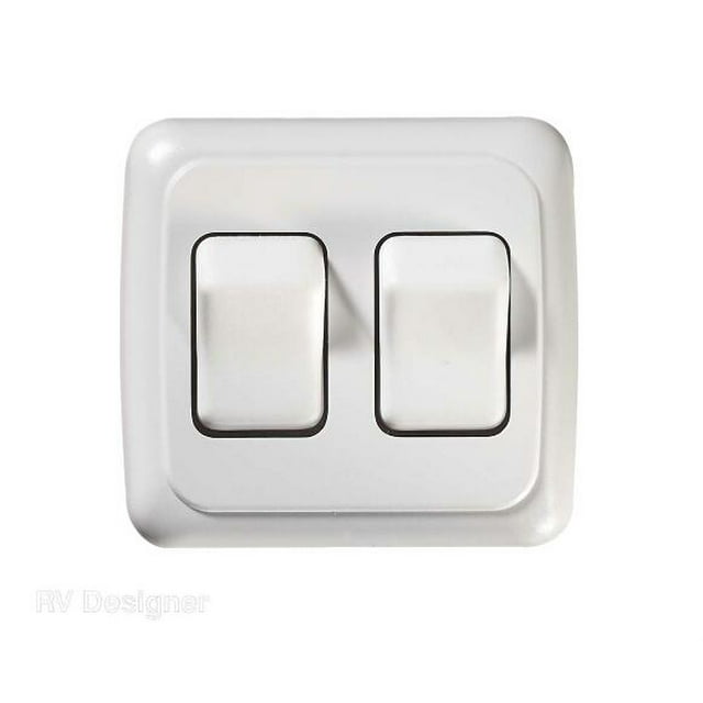 RV Designer S533 White Double On/Off Contoured RV Switch in Plate ...