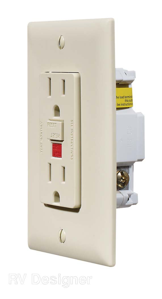 RV Designer S803 Off White, AC GFCI Rv Outlet with Cover Plate ...