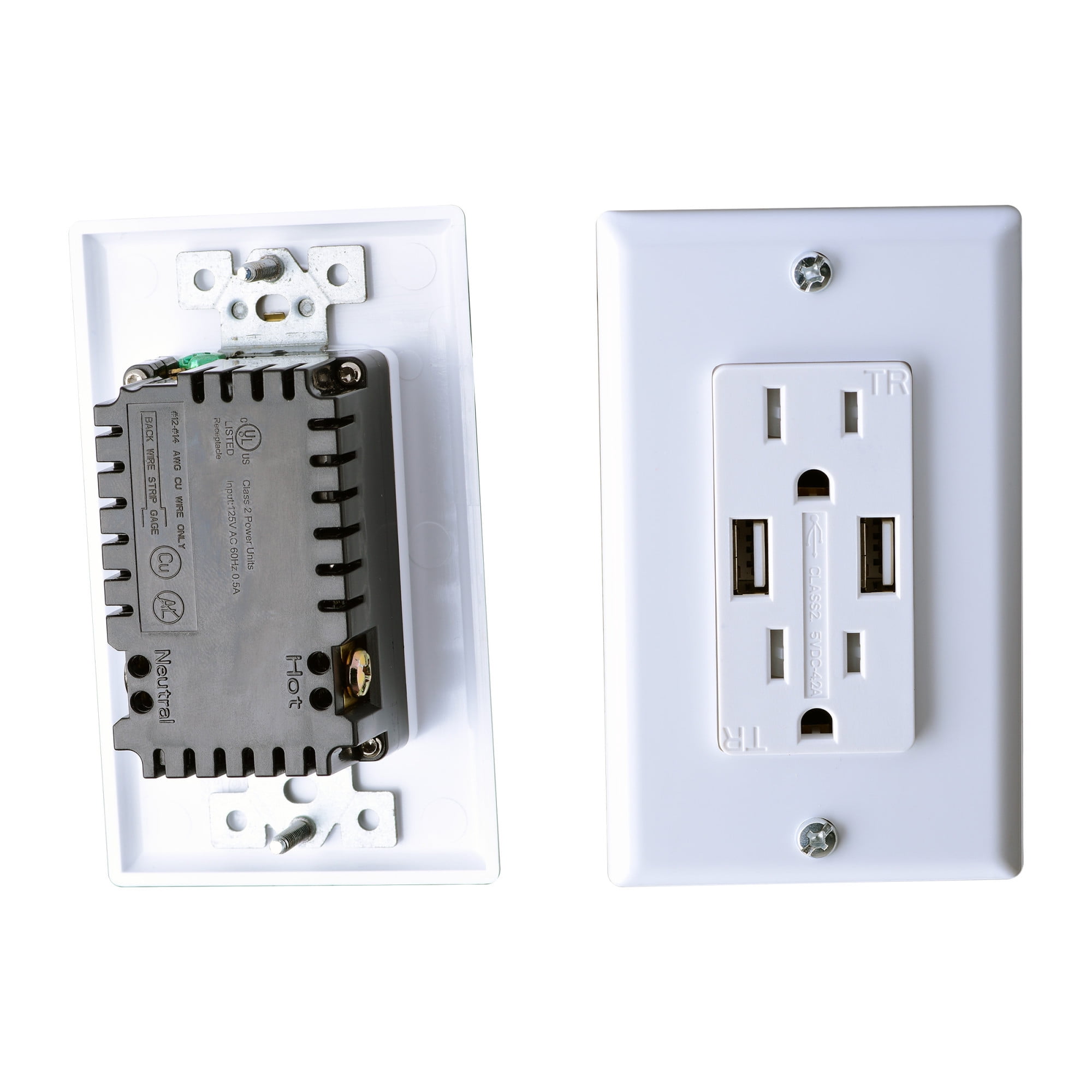 RV Designer S850 Dual AC Outlet with Cover & 2 USB Charging Ports ...