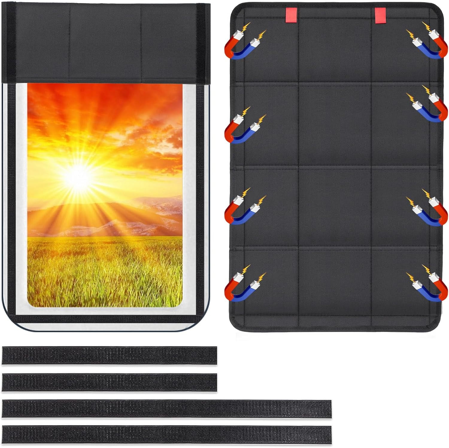 RV Door Window Shade 25'' x 16'', Foldable RV Window Cover with UV ...