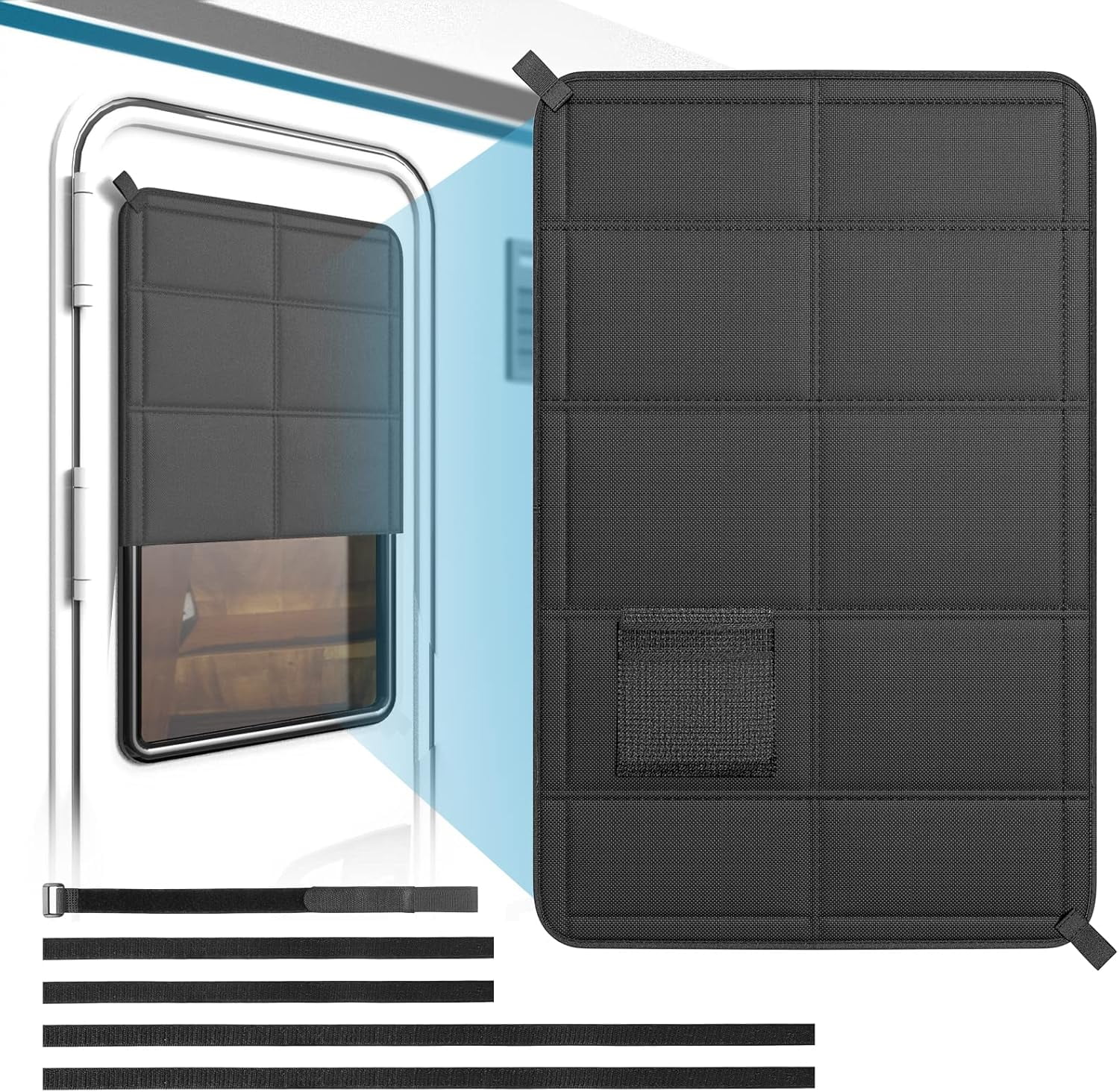 RV Door Window Shade 25''x16'', Foldable Magnetic RV Sun Shade ...