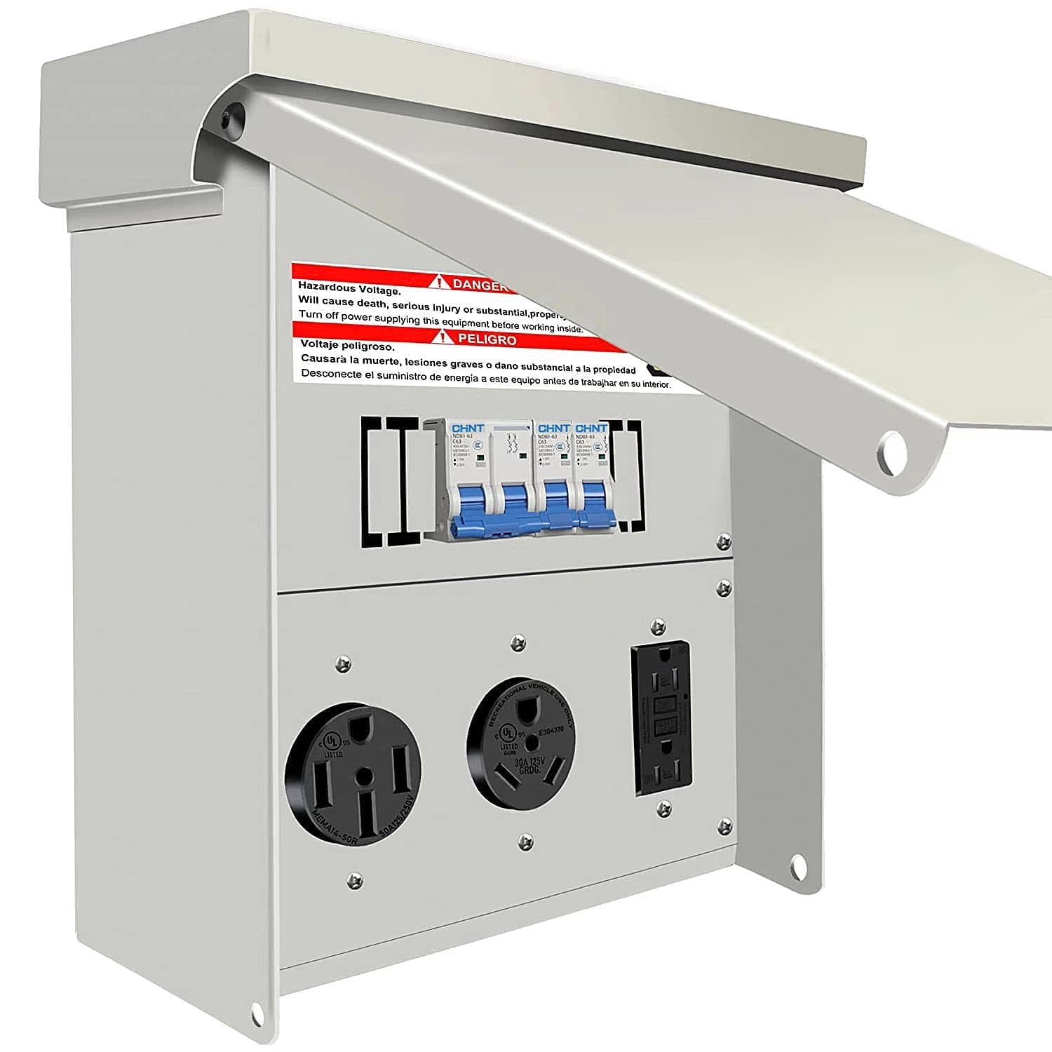 RV Electrical Outlet Panel, Temporary Power Outlet Panel with 20, 30 ...