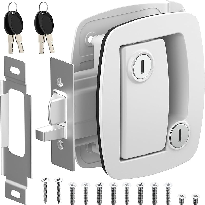 RV Entry Door Lock with Paddle Deadbolt, Camper Door Latch Handle, RV ...