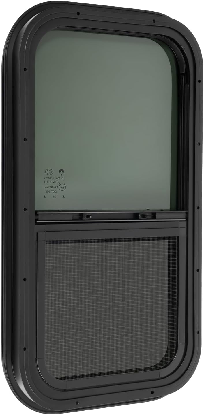 RV Exit Window, 36” W X 22” H Camper RV Emergency Window with Screen & Trim Kit Horizontal RV ...