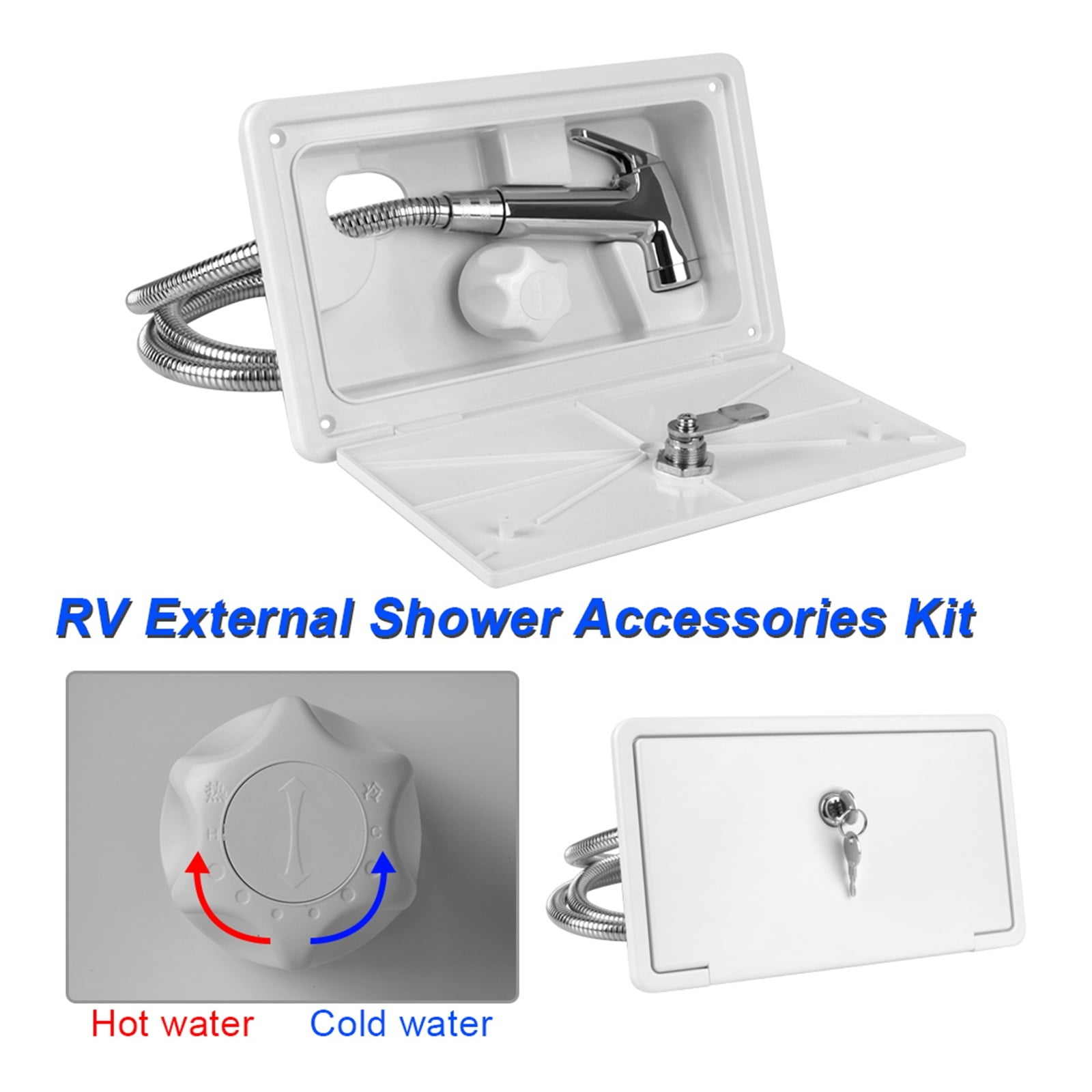 RV External Exterior Shower with Lock RV Shower Box Kit for Boat Marine ...