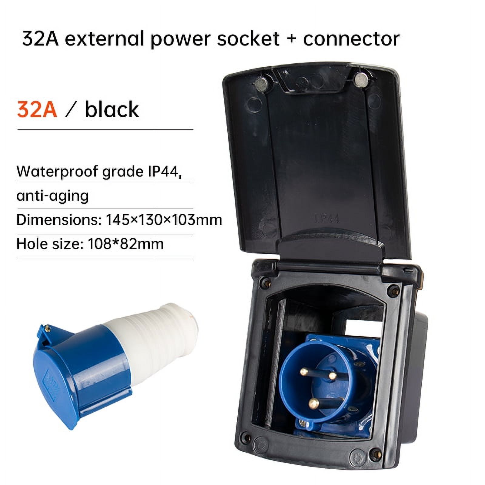 RV External Power Connector 16A External Flush Hook Up Waterproof ...