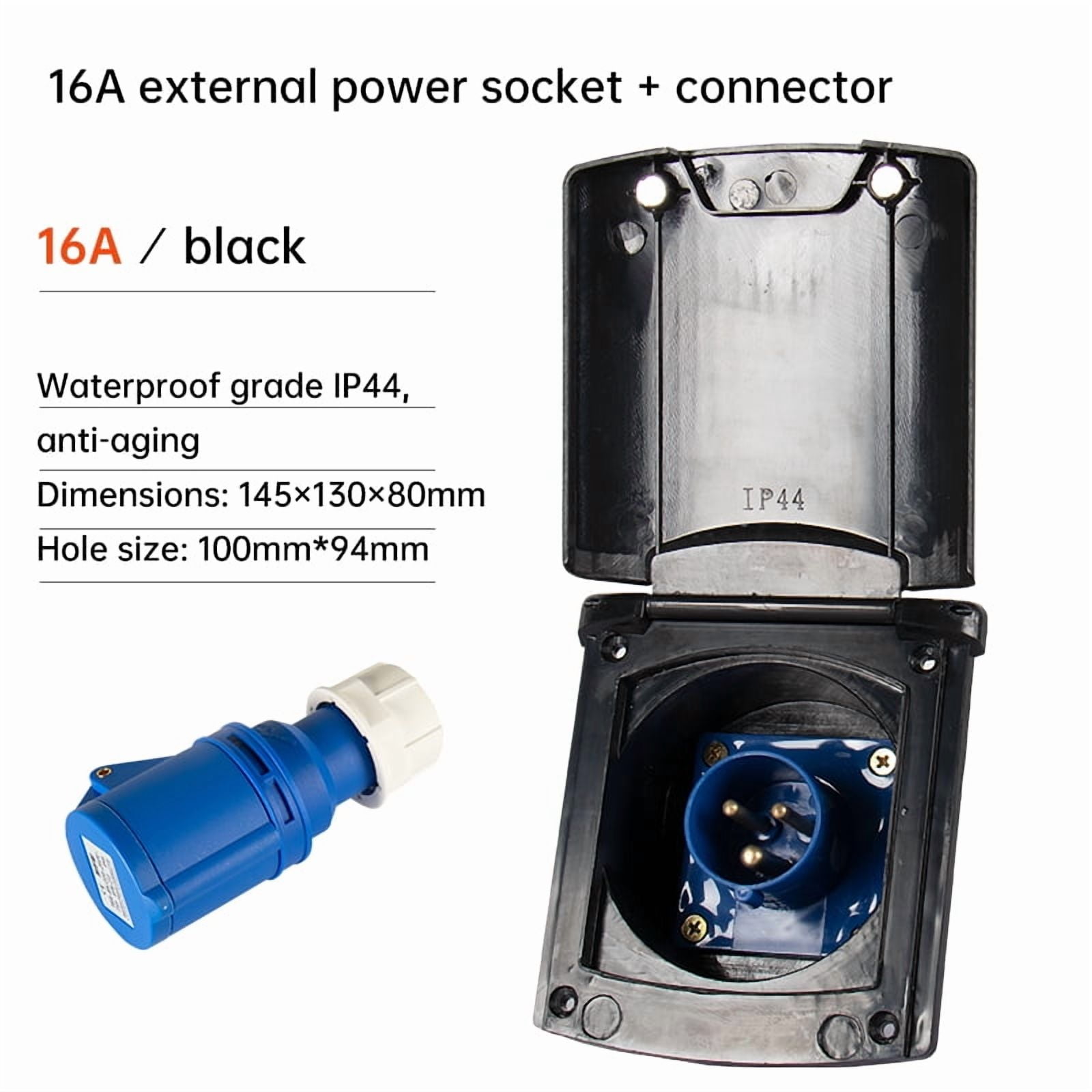 RV External Power Connector 16A External Flush Hook Up Waterproof ...