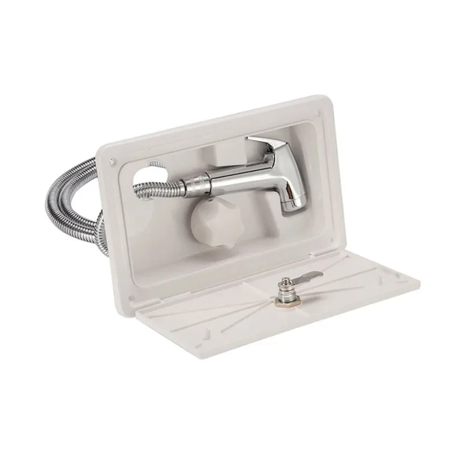 RV External Shower Box Shower Head Adjustable Water Volume Hot And Cold ...