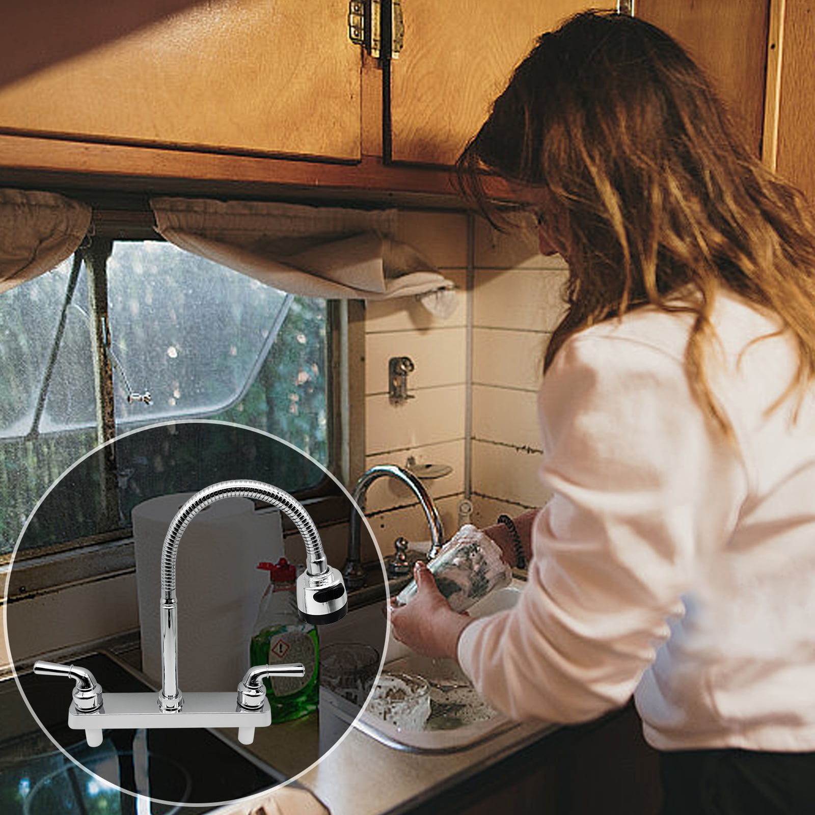 RV Faucet Replacement, RV Kitchen Sink Faucet with 360 Degree Rotatable ...