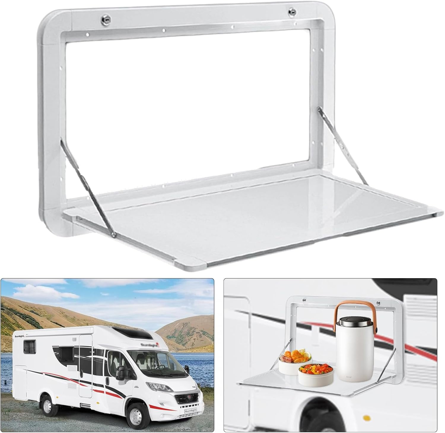 RV Foldable Picnic Tables, Campervan Outside Picnic Wall Mounted Table ...