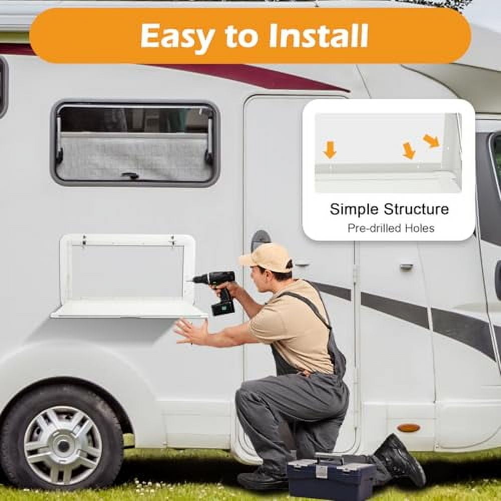 RV Foldable Picnic Tables Campervan Outside Picnic Wall Mounted Table ...