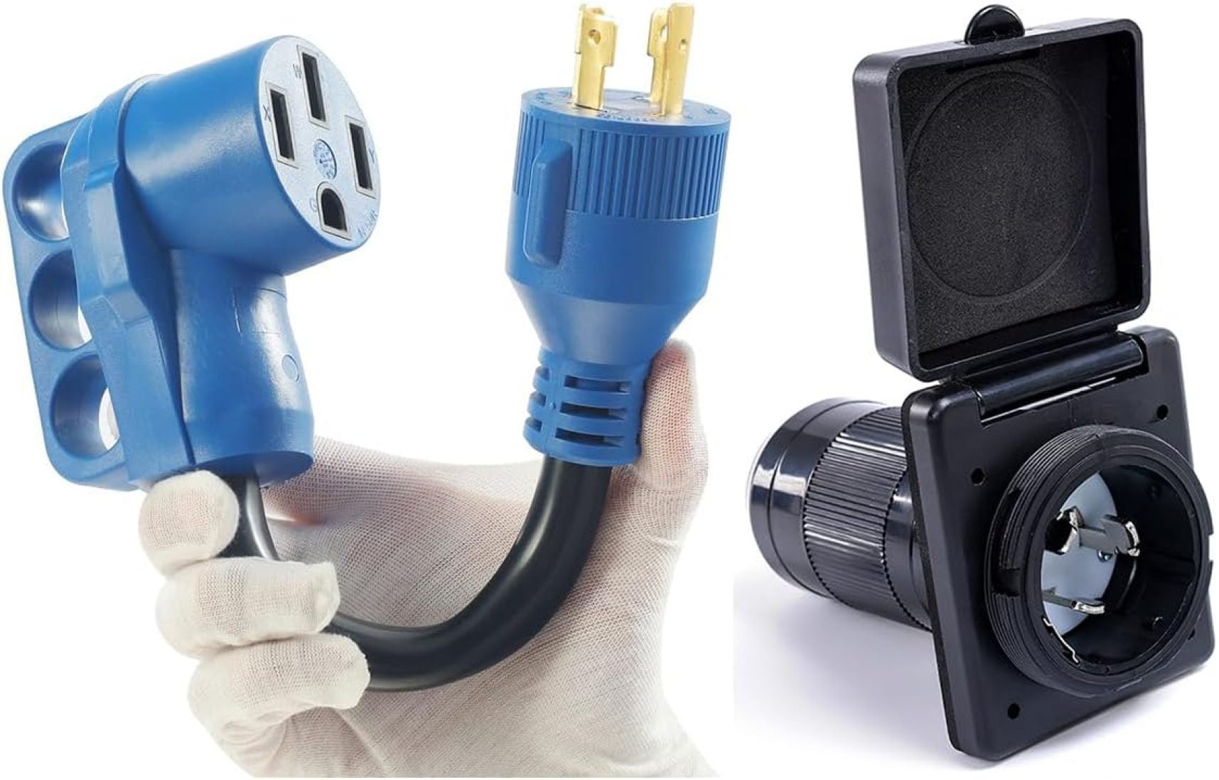 RV Generator Power Adapter 30Amp Male 4 Prong Plug to 50 Amp Female ...