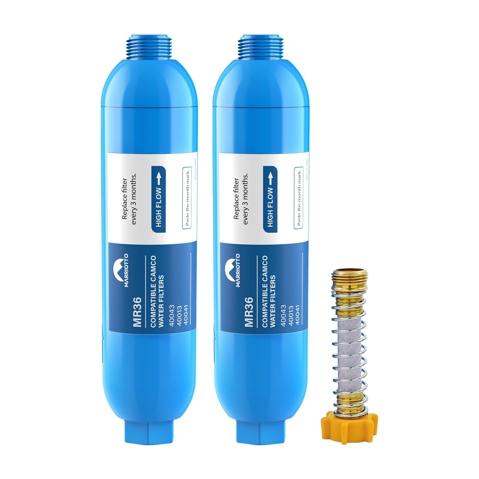 RV Inline Water Filter with Flexible Hose Protector(KDF), Dedicated for ...
